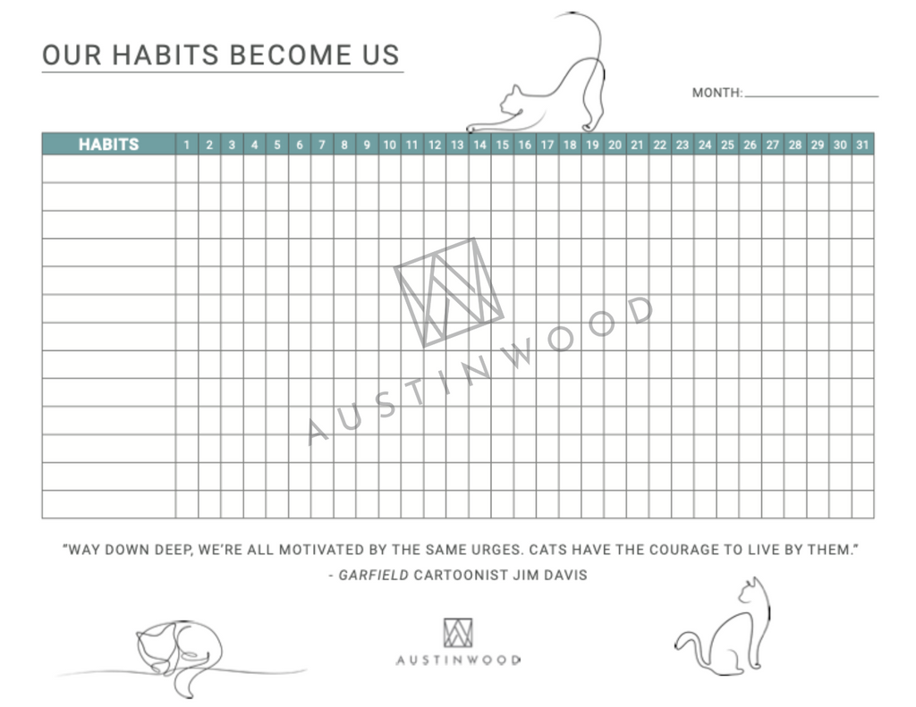 Habit Tracker Minimalist Cat-Themed Digital Habit Tracker – Austinwood
